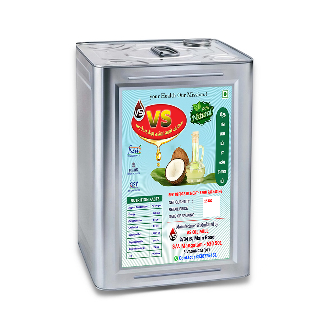 Vs Wooden Pressed Coconut Oil 15 Kg Tin – VS OilMill